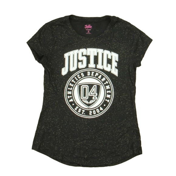 Justice | Shirts & Tops | Justice Girls Black White Tshirt Size 78 ...
